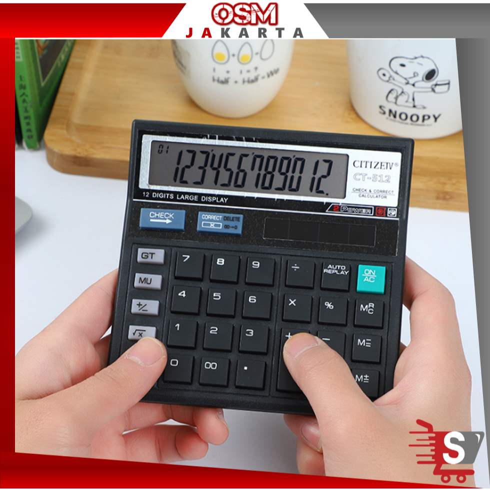 Jual OSM JKT 6551 Kalkulator CT-512 12 Digit / Kalkulator Dagang CT-512 ...