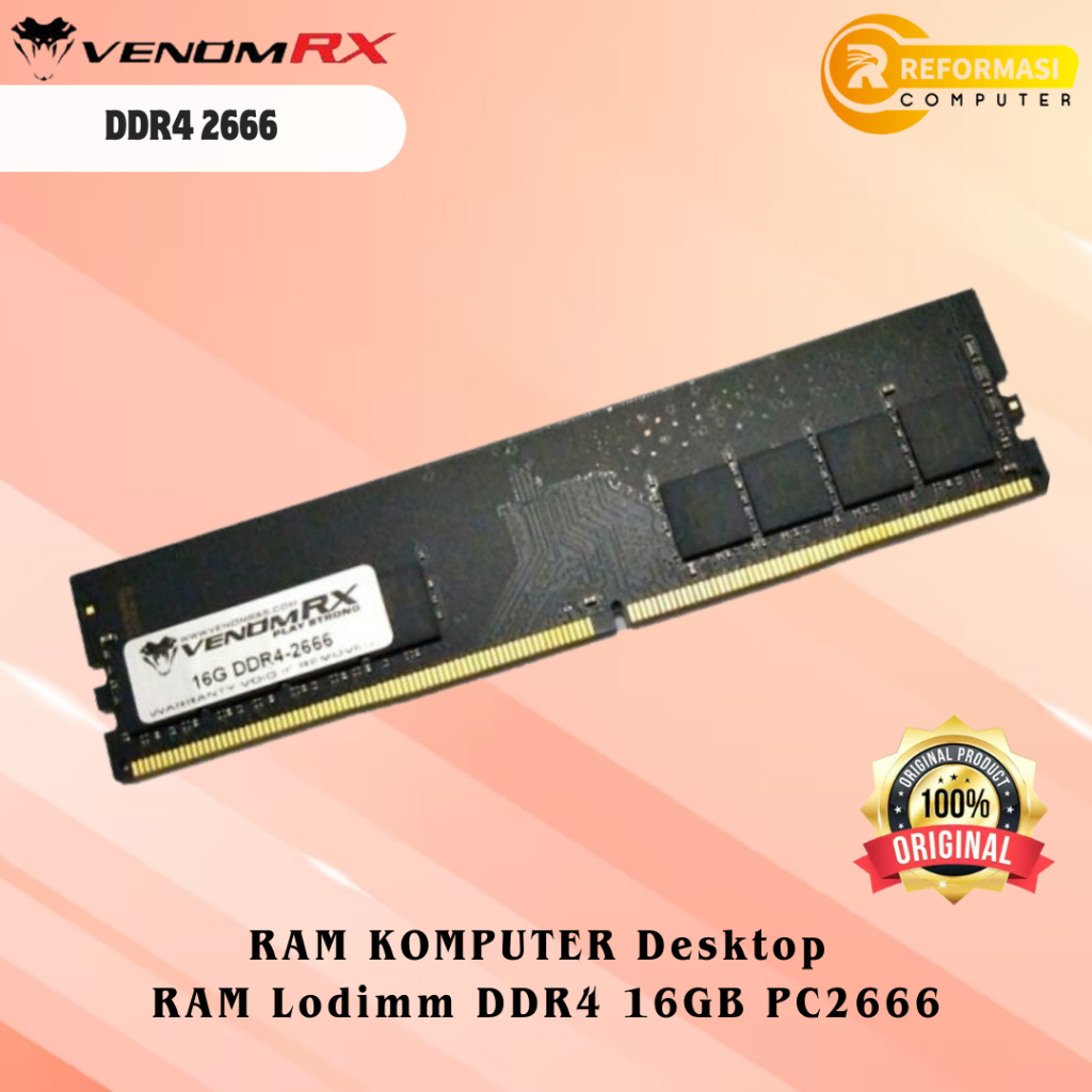 Jual VENOMRX RAM PC VenomRX Desktop RAM Lodimm DDR4 16GB PC2666 ...