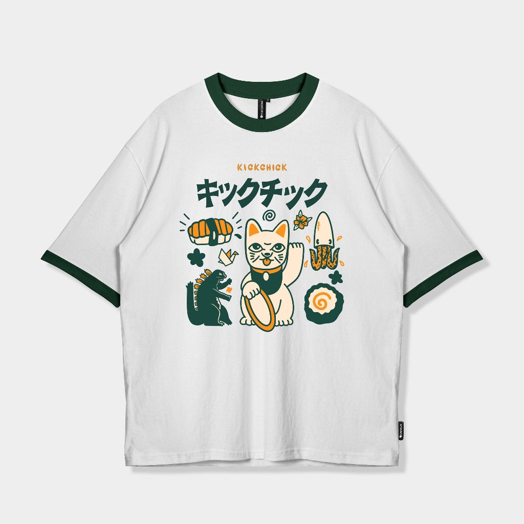 Jual Kickchick Oversize Ringer Tee Kosei White Army | Kaos Lengan ...