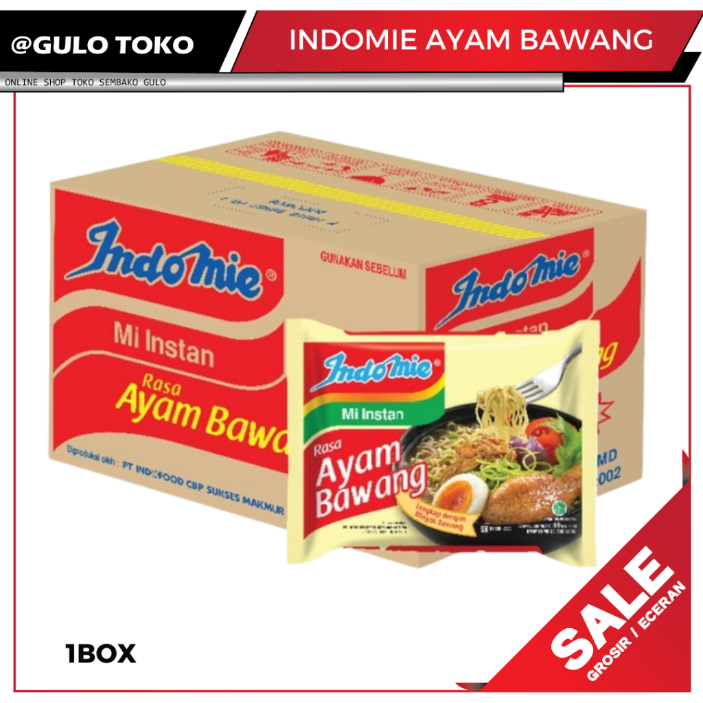 Jual Mie INDOMI AYAM BAWANG Rasa Ayam Bawang 1DUS/BOX (GULO TOKO ...