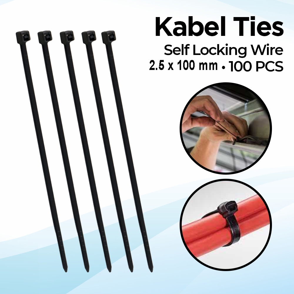 Jual 100pcs Kabel Ties Krek Nylon Cable Tie Hitam Self Locking Ukuran 2 ...