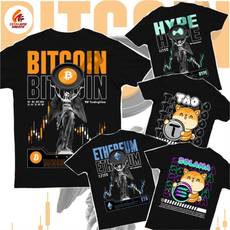 Jual (free stiker) T-SHIRT KAOS CRYPTO BITCOIN HYPE ETHEREUM TAO SOLANA ...