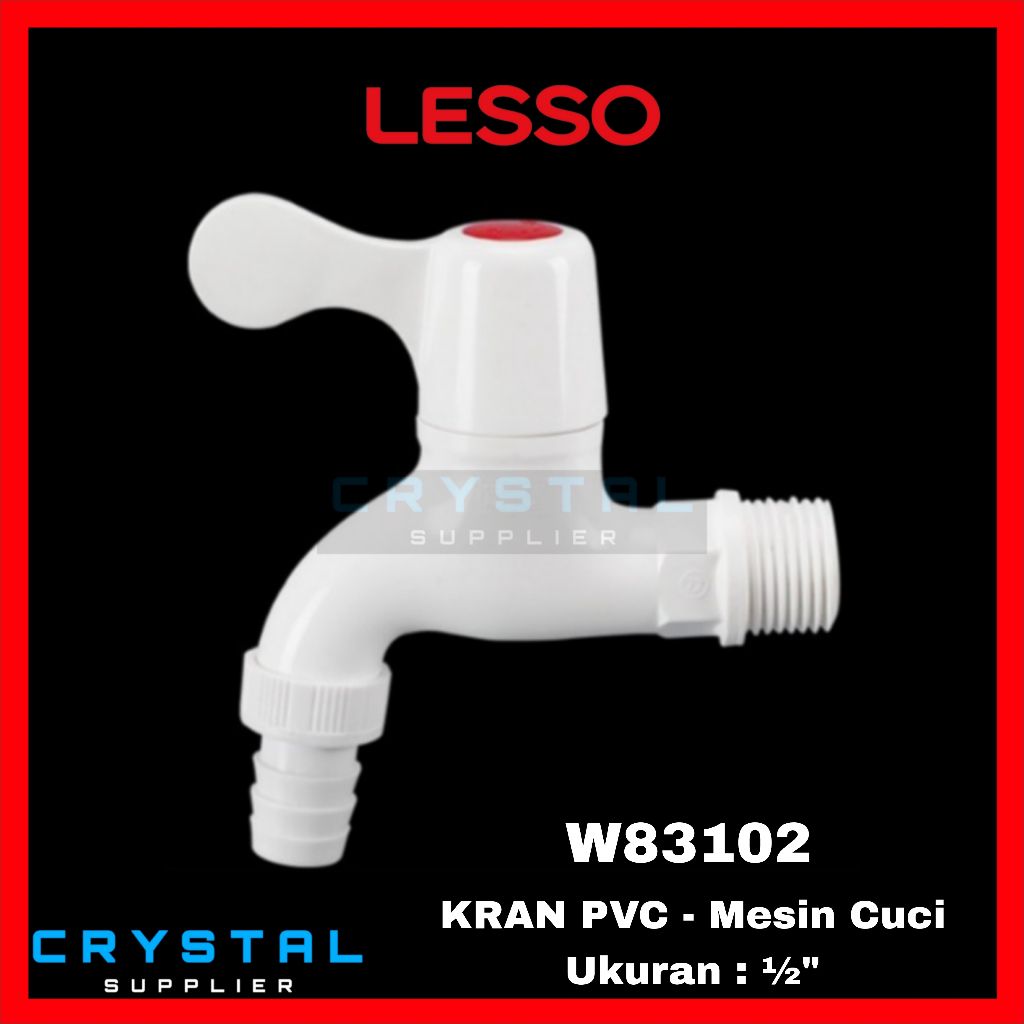 Jual Kran Plastik PVC 1/2" inch W83102 LESSO / Keran Taman Mesin Cuci Taman Tembok Air | Shopee ...