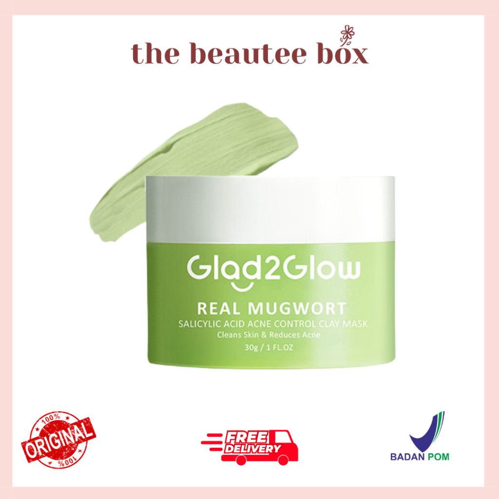 Jual Glad2Glow Real Mugwort Salicylic Acid Acne Control Clay Mask JAR | Shopee Indonesia