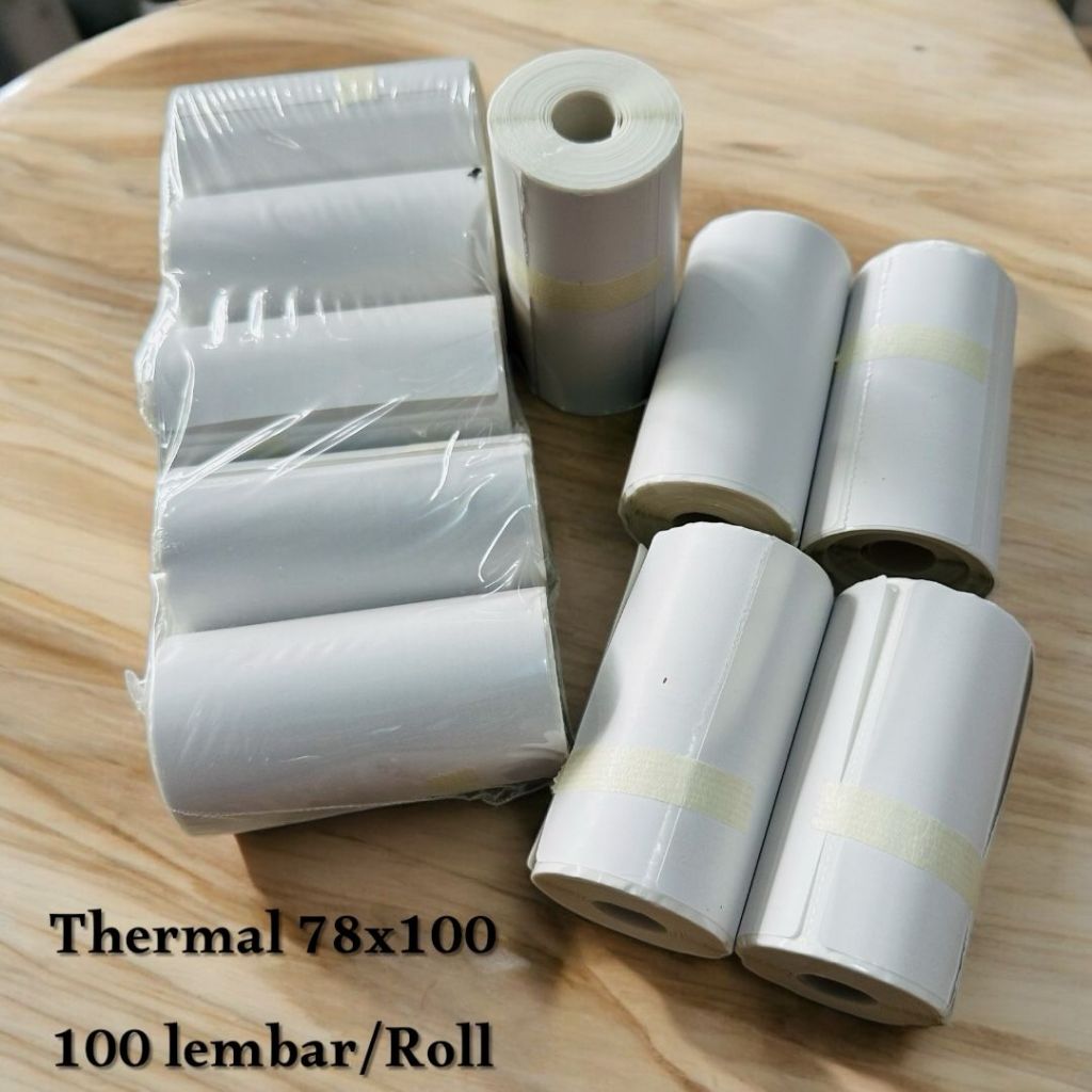 Jual KERTAS STICKER LABEL THERMAL 78 X 100 MM Isi 100 PCS KERTAS ...