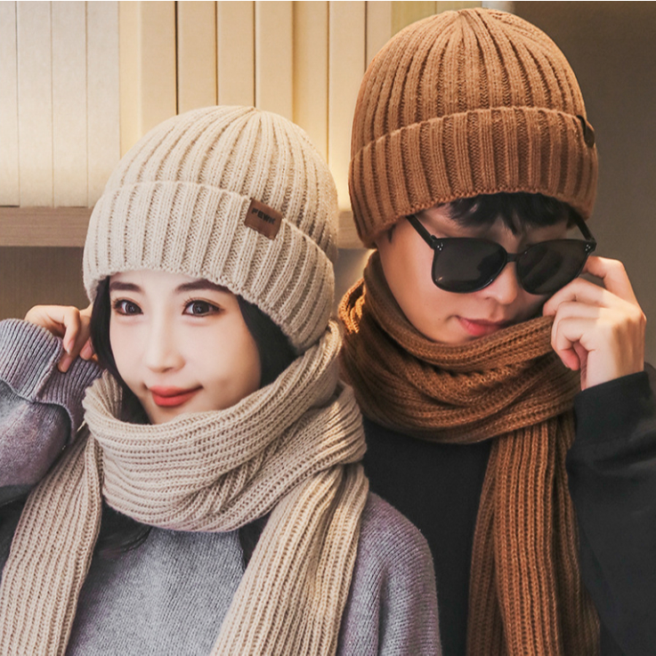 Jual Topi Kupluk dan Syal Rajut Wanita Pria Musim Dingin / Winter ...