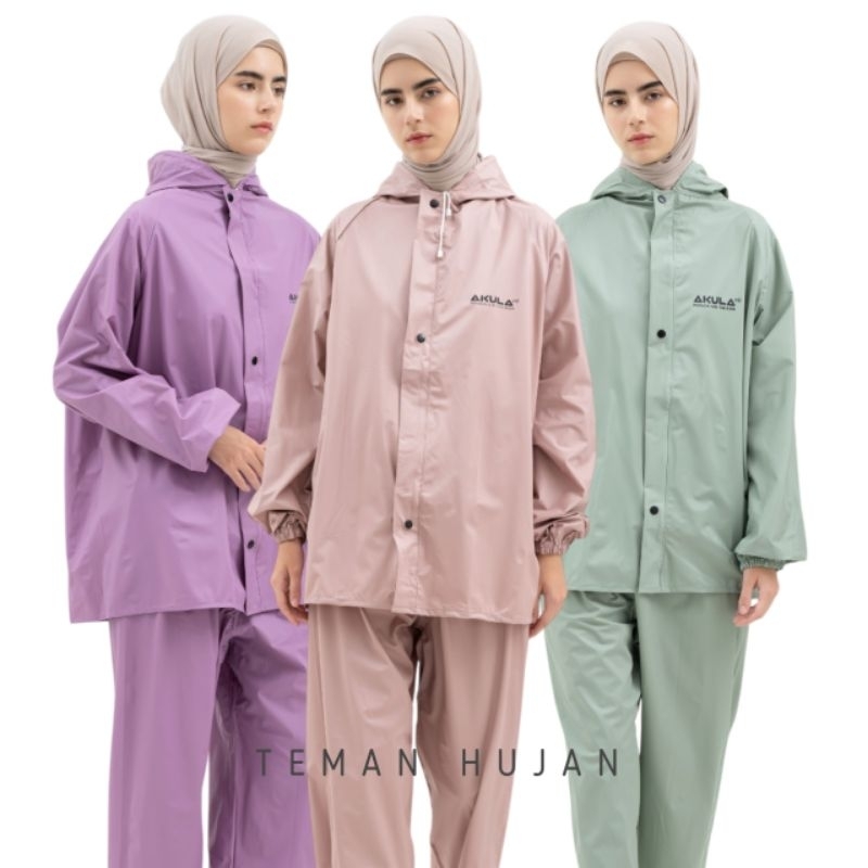 Jual AKULA Jas Hujan Original Pria Wanita Setelan Baju dan Celana Bahan karet PVC 0,25 Anti ...