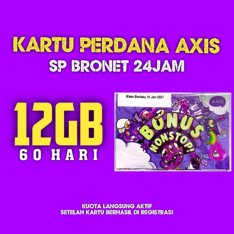 Jual Kartu Axis Bronet 12GB 60H | Shopee Indonesia