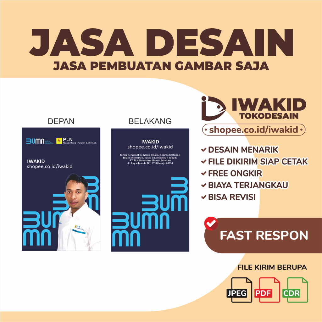 Jual Jual Jasa Desain ID CARD BUMN, Bank Mandiri, PLN, Bank BRI, Bank ...