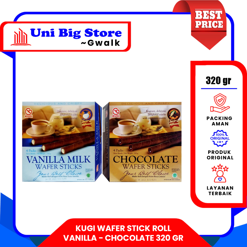 Jual KUGI WAFER STICK ROLL ASTOR CHOCOLATE - VANILLA - 320 gr | Shopee Indonesia