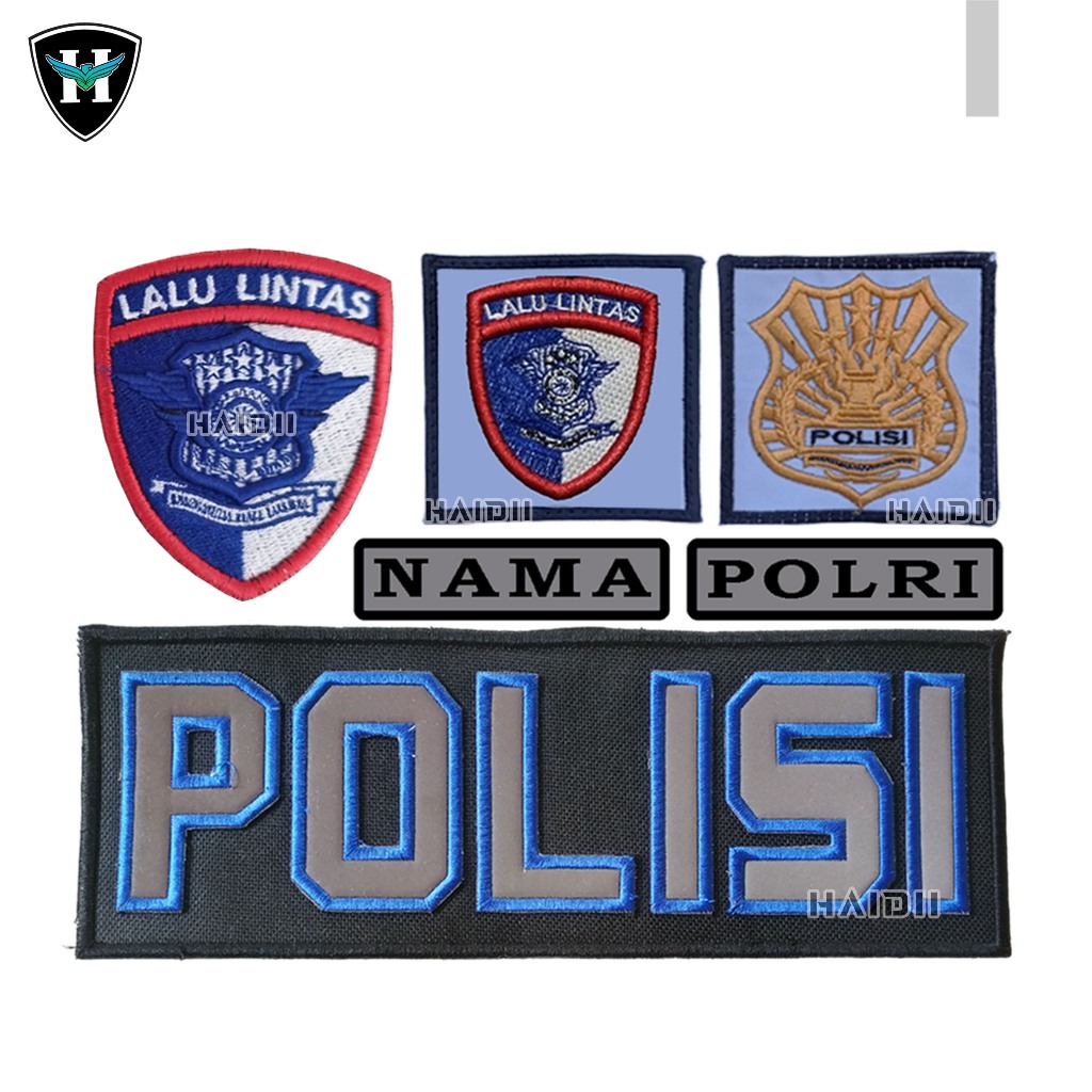 Jual Logo Bordir Polisi / Lantas / Polantas List Hitam / Patch Bordir ...