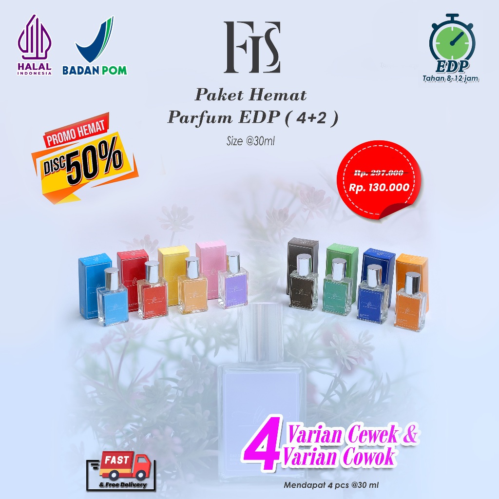 Jual Dapat 4 Free 2 pcs Parfum FLS 30ml EDP Sudah Halal BPOM 4 Aroma ...