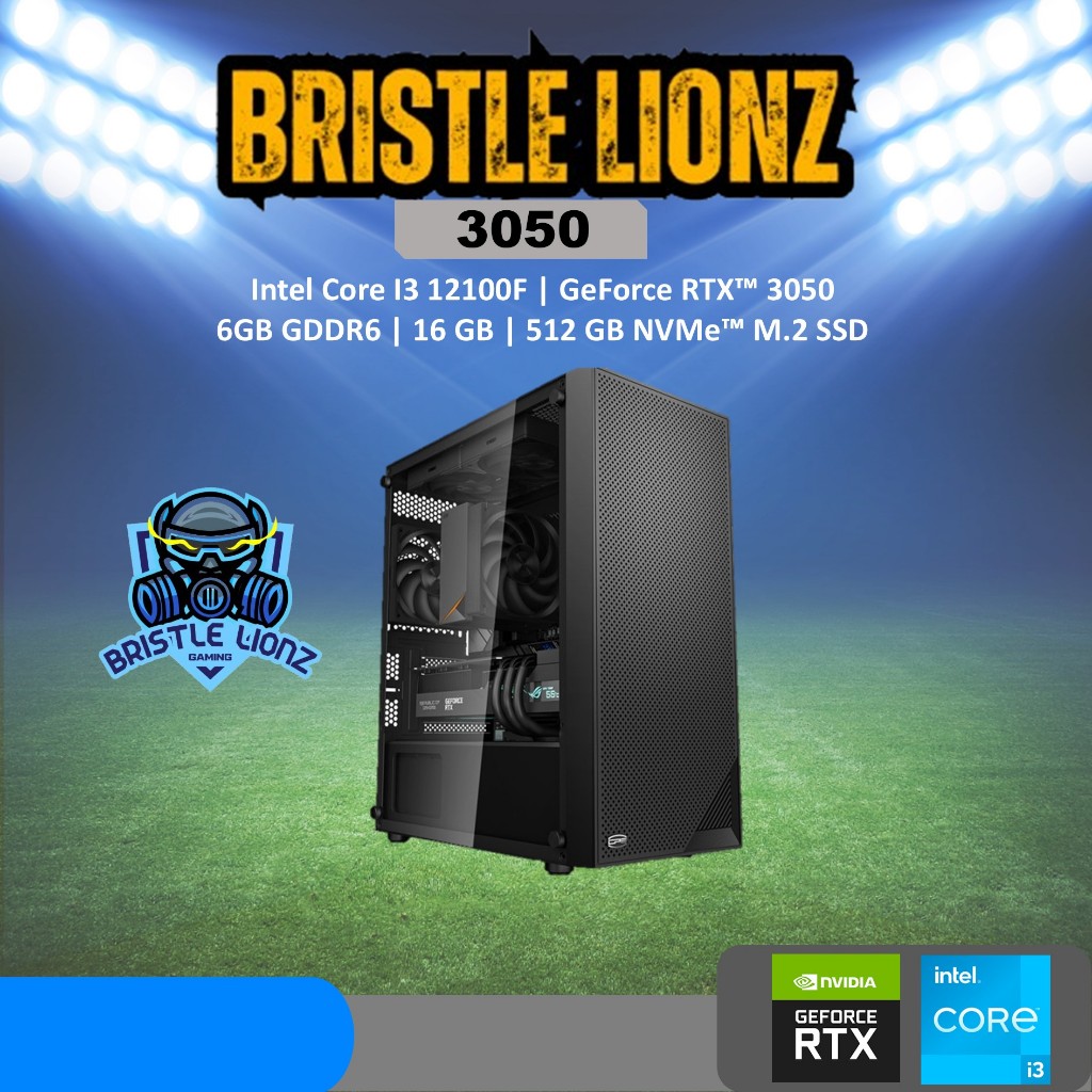 Jual PC RAKITAN GAMING - BRISTLE LIONZ - I3 12100f | RTX 3050 6GB ...