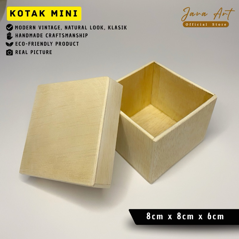 Jual WOOD BOX KOTAK KAYU PENYIMPANAN UKURAN 8CM X 8CM X 6CM | Shopee ...