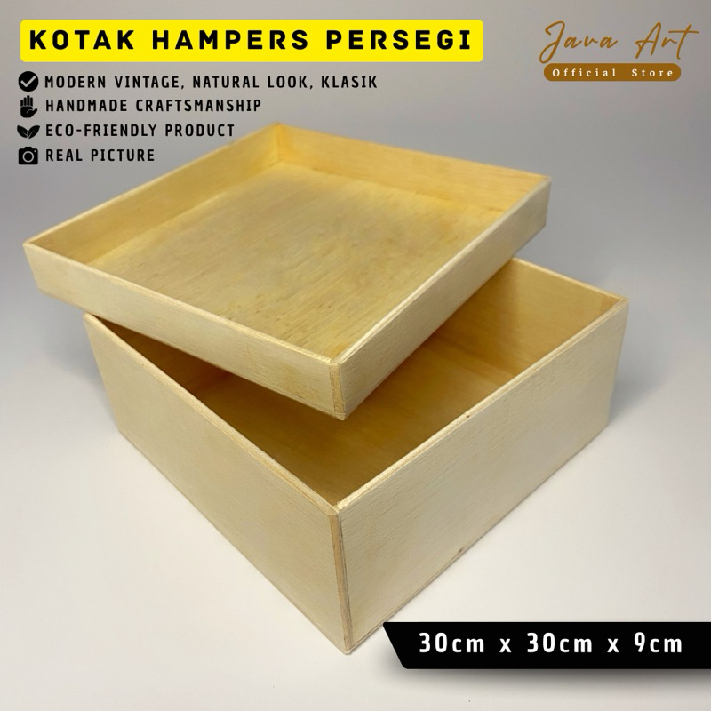 Jual KOTAK HAMPERS NATURAL KAYU SOUVENIR PACKAGING PRODUK UKURAN 30cm ...