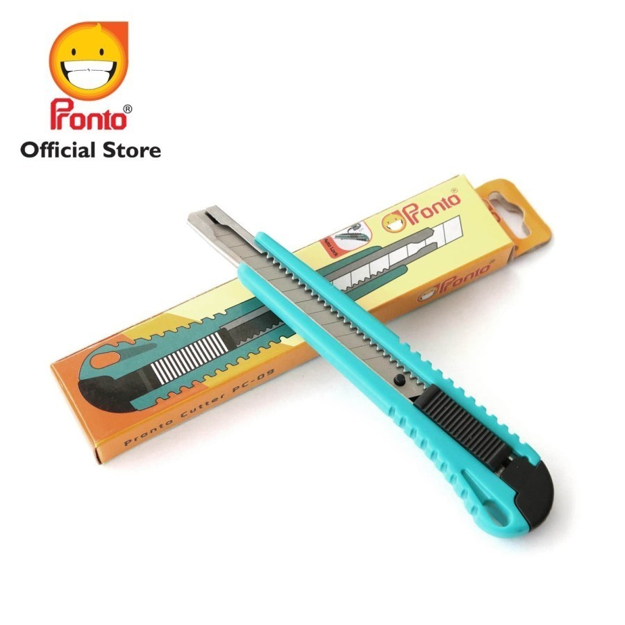 Jual Pisau Cutter Pronto Kecil PC-09 Ukuran 9mm Auto Lock Stainless ...