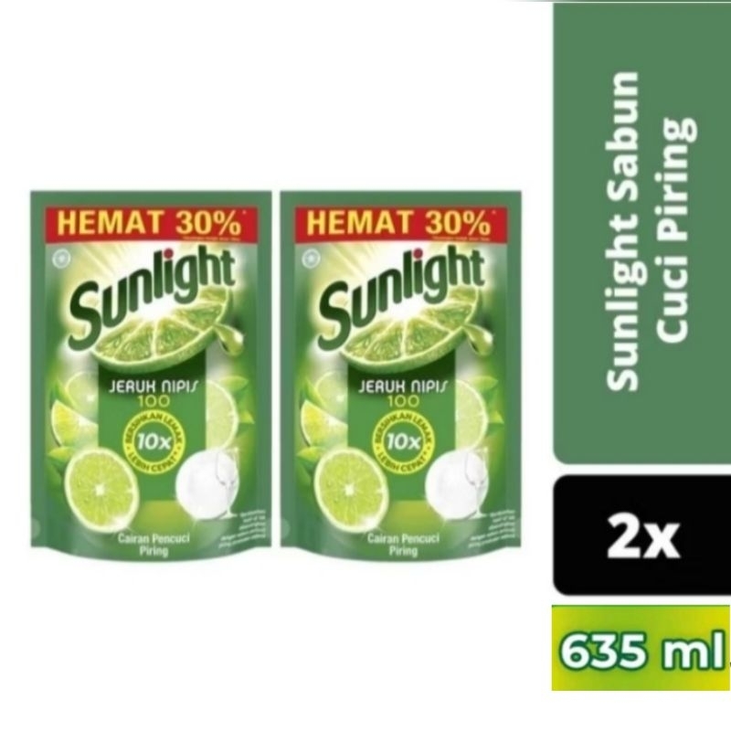 Jual sunlight sabun cuci piring jeruk nipis 650ml twinpack | Shopee Indonesia