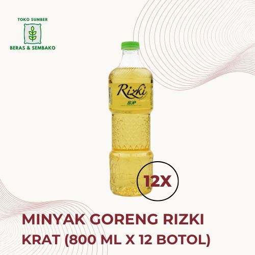Jual Minyak goreng RIZKI 800 ml krat (800 ml x 12 botol) | Shopee Indonesia