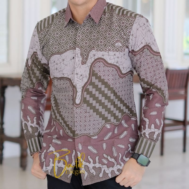Jual Batik Elegan Motif KAWUNG ASMARA kemeja batik pria lengan panjang ...