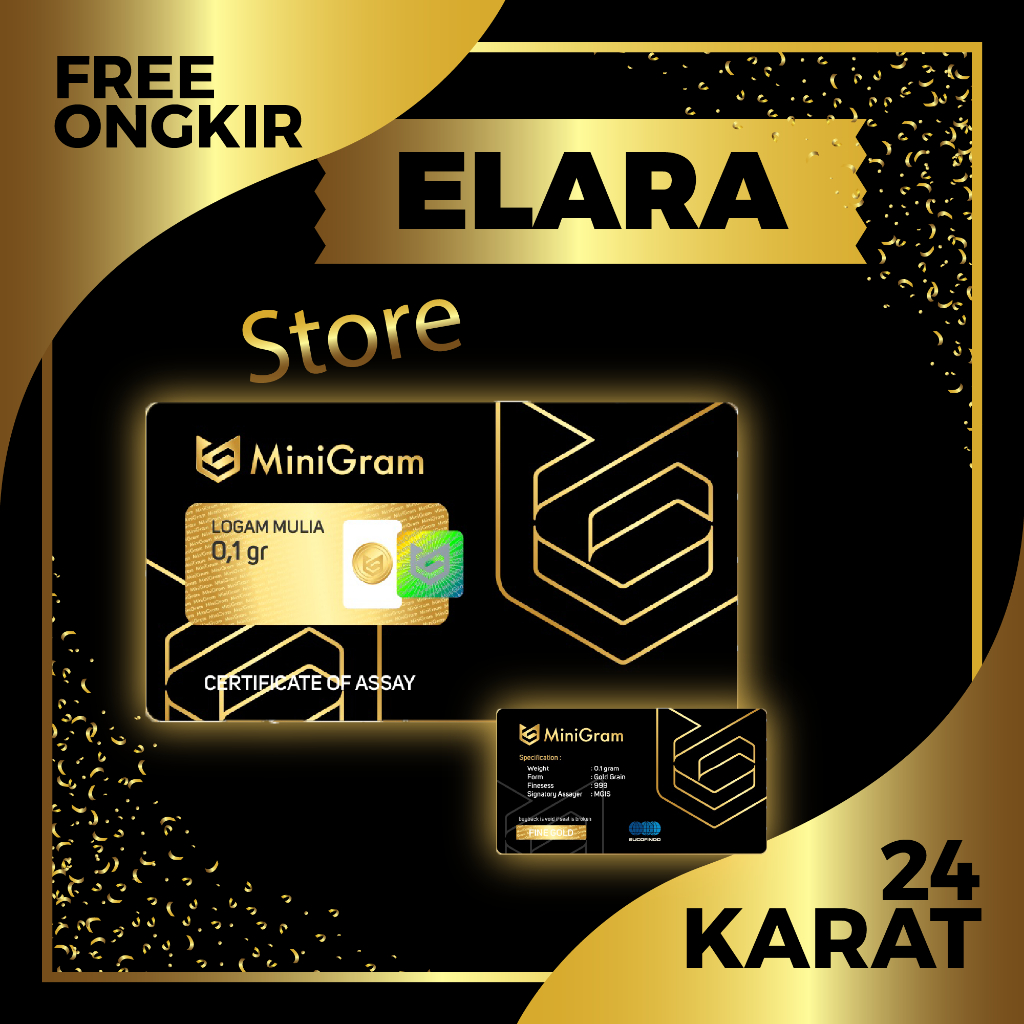 Jual Minigram 0.10 Gram Emas Batangan Bersertifikat 24 Karat | Shopee Indonesia