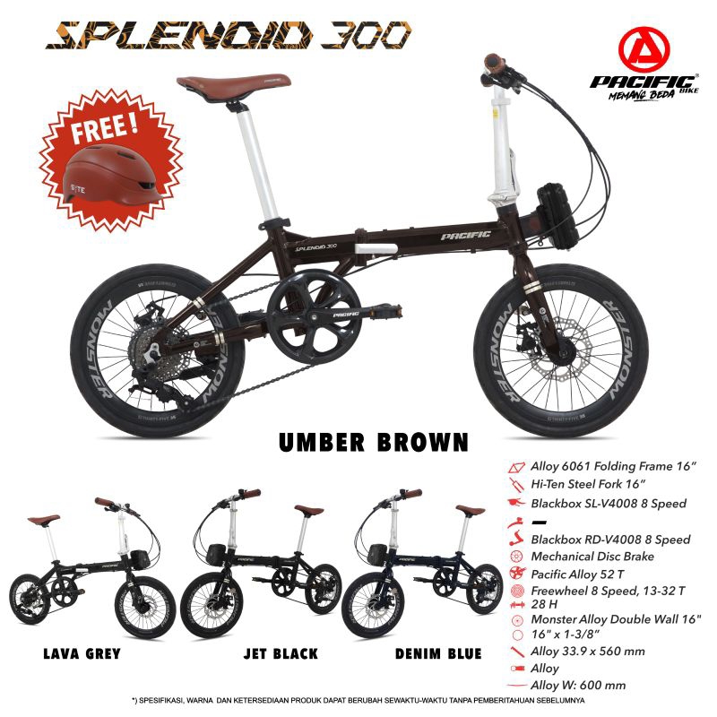 Jual SEPEDA LIPAT REMAJA DEWASA 16 INCH PACIFIC SPLENDID AX FRAME ALLOY ...