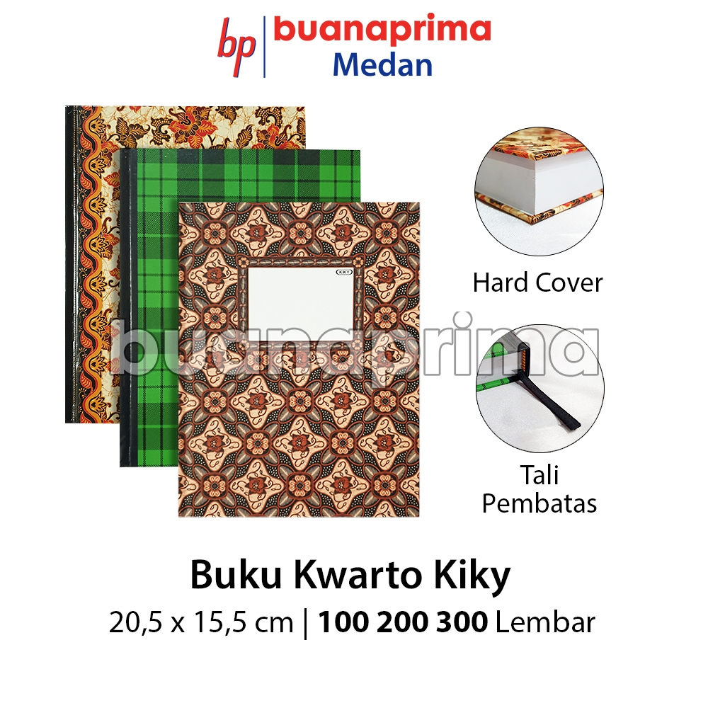 Jual Buku KWARTO HARD COVER KIKY 100 200 300 Lembar per pcs Buku A5 ...