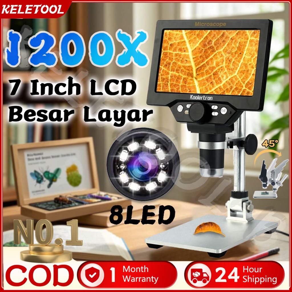 Jual Mikroskop Digital Elektronik 1200X Zoom Layar Besar 7 Inci ...