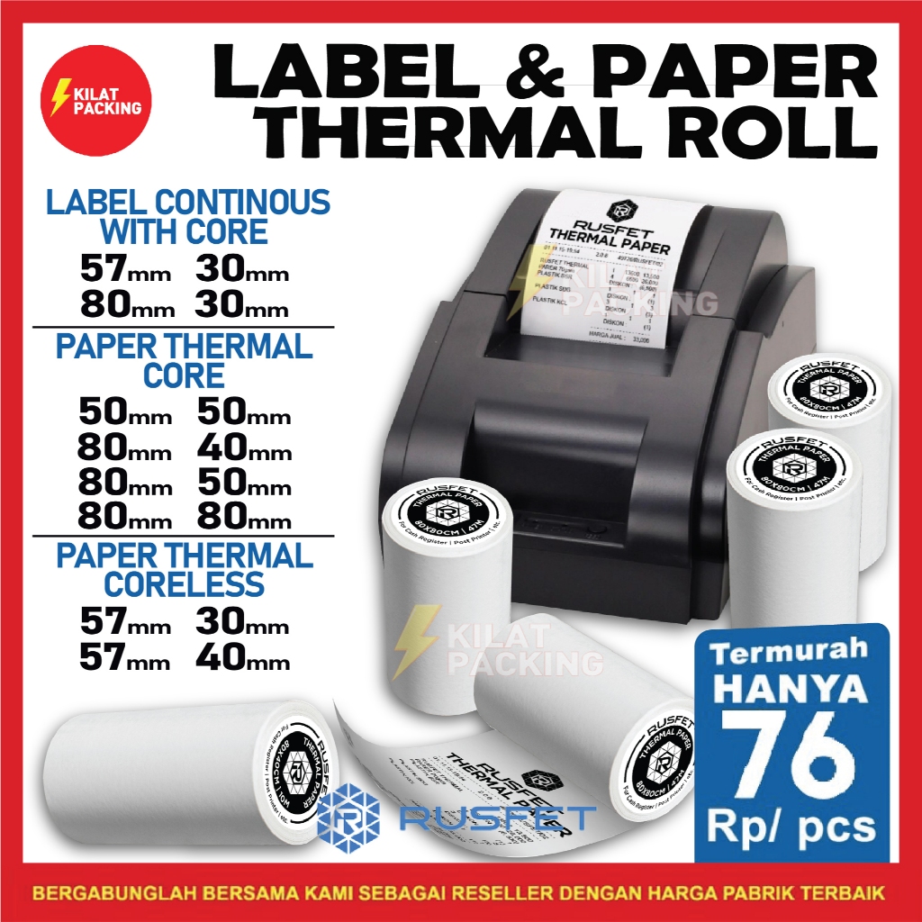 Jual Kertas Struk Thermal Paper Roll Struk Paper Kertas Kasir Thermal ...