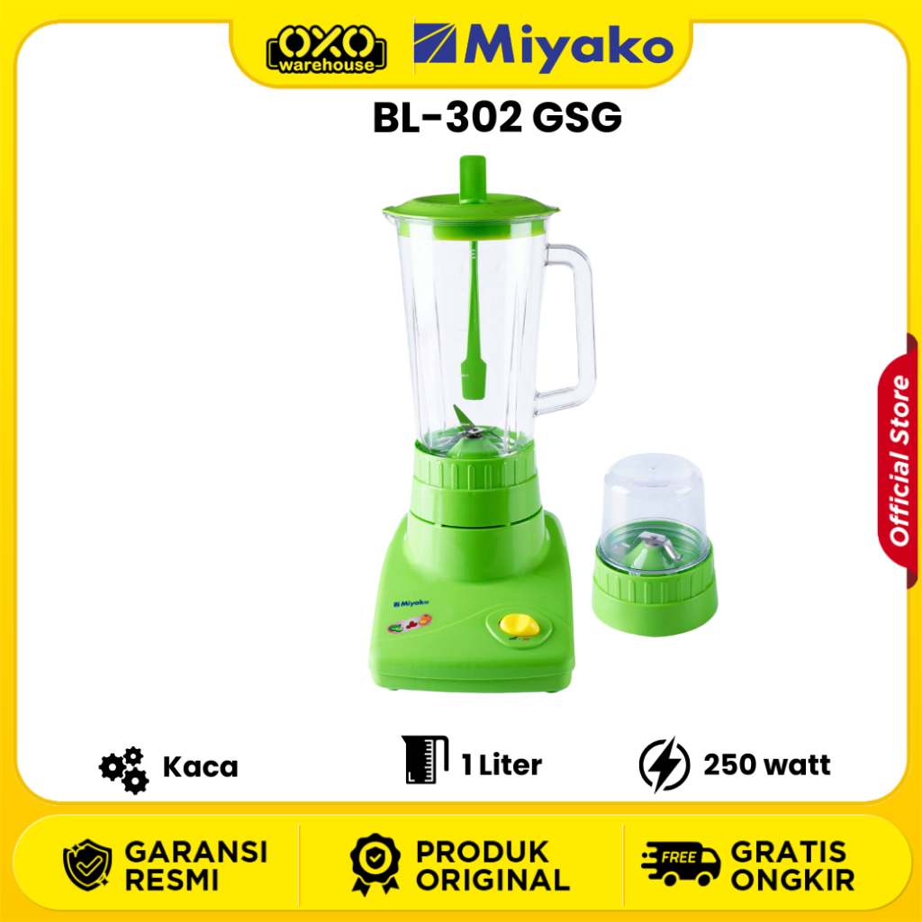 Jual Miyako Blender BL-302 GSG/Y 1 Liter Low Watt Garansi Resmi | Shopee Indonesia