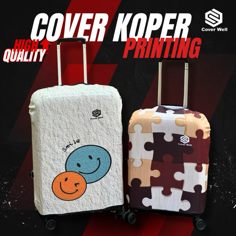Jual Cover Koper Motif Printing Premium Grade A Tebal Elastis Luggage ...