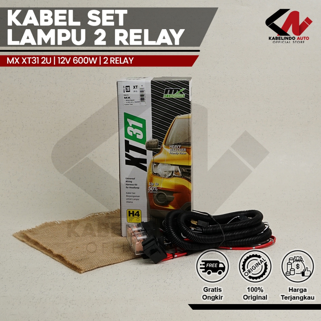 Jual 【MX】Kabel Relay Set Lampu H4 Mobil MX XT Series 2 Relay 12v Untuk ...