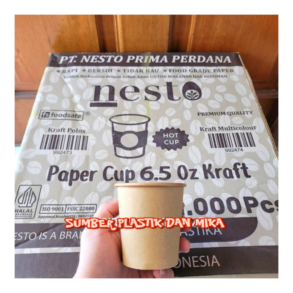 Jual [ 1 ROLL 50 PCS ] Paper Cup Polos 6,5 oz / Gelas Kertas Tahan Panas / Gelas Kopi Coklat ...