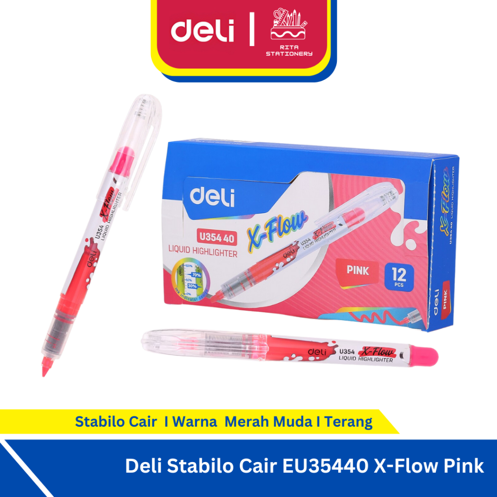 Jual Deli Stabilo Cair EU35440 X-Flow Pink Warna Lucu - Satuan | Shopee ...