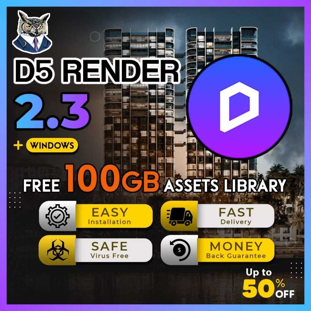 Jual D5 Render v2.3.0 FREE 100GB Assets Library Lifetime For Windows ...