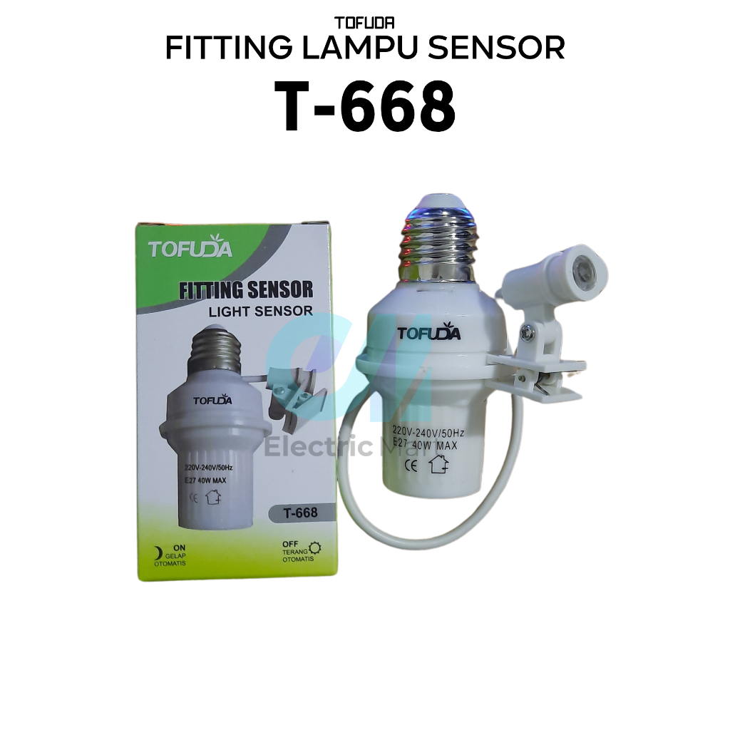 Jual Fitting Lampu Sensor Cahaya Otomatis Tofuda Fiting Otomatis ...