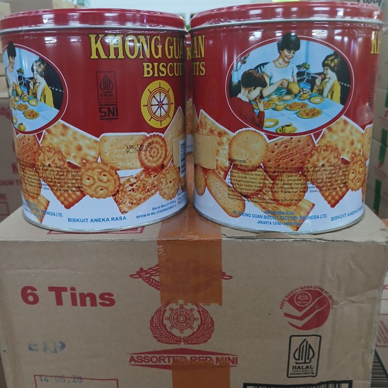 Jual KHONG GUAN ASSORTED BISKUIT KALENG MERAH 1Dus | Shopee Indonesia