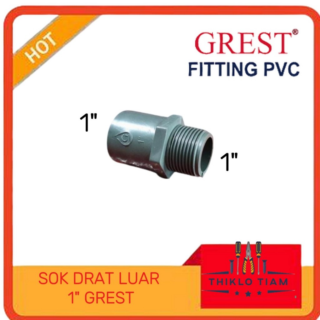 Jual GREST SDL SOK DRAT LUAR PIPA PVC 1"X1" GREST FITTING PVC SOCKET ...