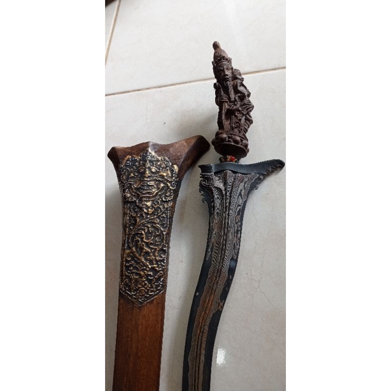 Jual Keris Bali pamor kulit semangka panjang bilah 47cm besi pulen top ...