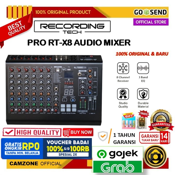 Jual RECORDING TECH PRO-RTX8 8 Channel Professional Audio Mixer ...