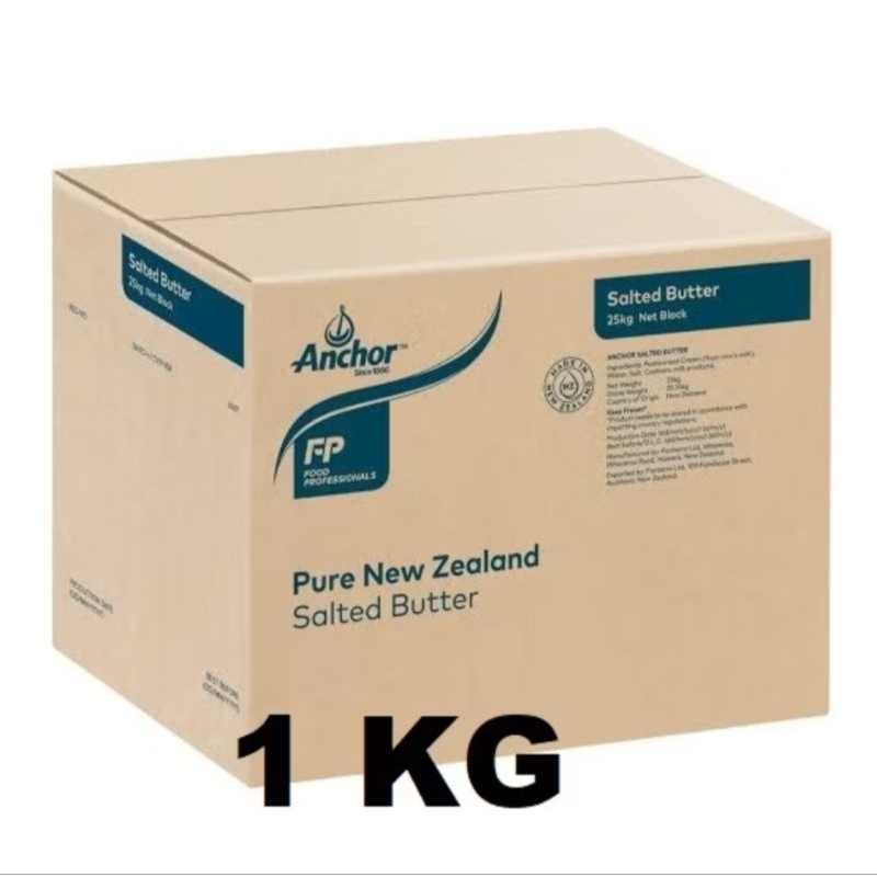Jual ANCHOR SALTED BUTTER MENTEGA ASIN KEMASAN repack 1KG | Shopee ...