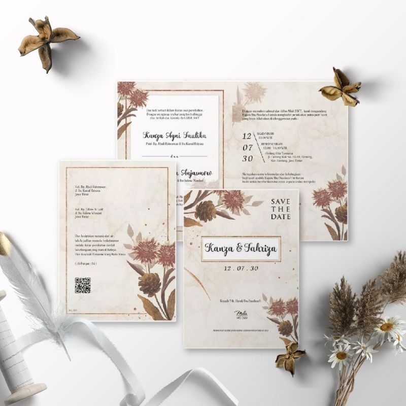 Jual Undangan Pernikahan Murah Desain Full Color Bahan BriefCard 150gsm ...