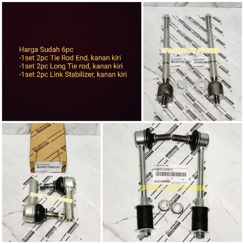 Jual Long Tie Rod+Tie Rod End+Link Stabilizer Depan Innova (6pc ...
