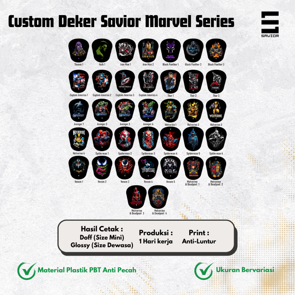 Jual Savior Deker Marvel Series| Deker Mini | Deker Anak | Deker Dewasa ...