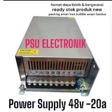 Jual Travo Power Supply 48V 20A PSU 20 Amper 48 Volt + FAN High Quality ...