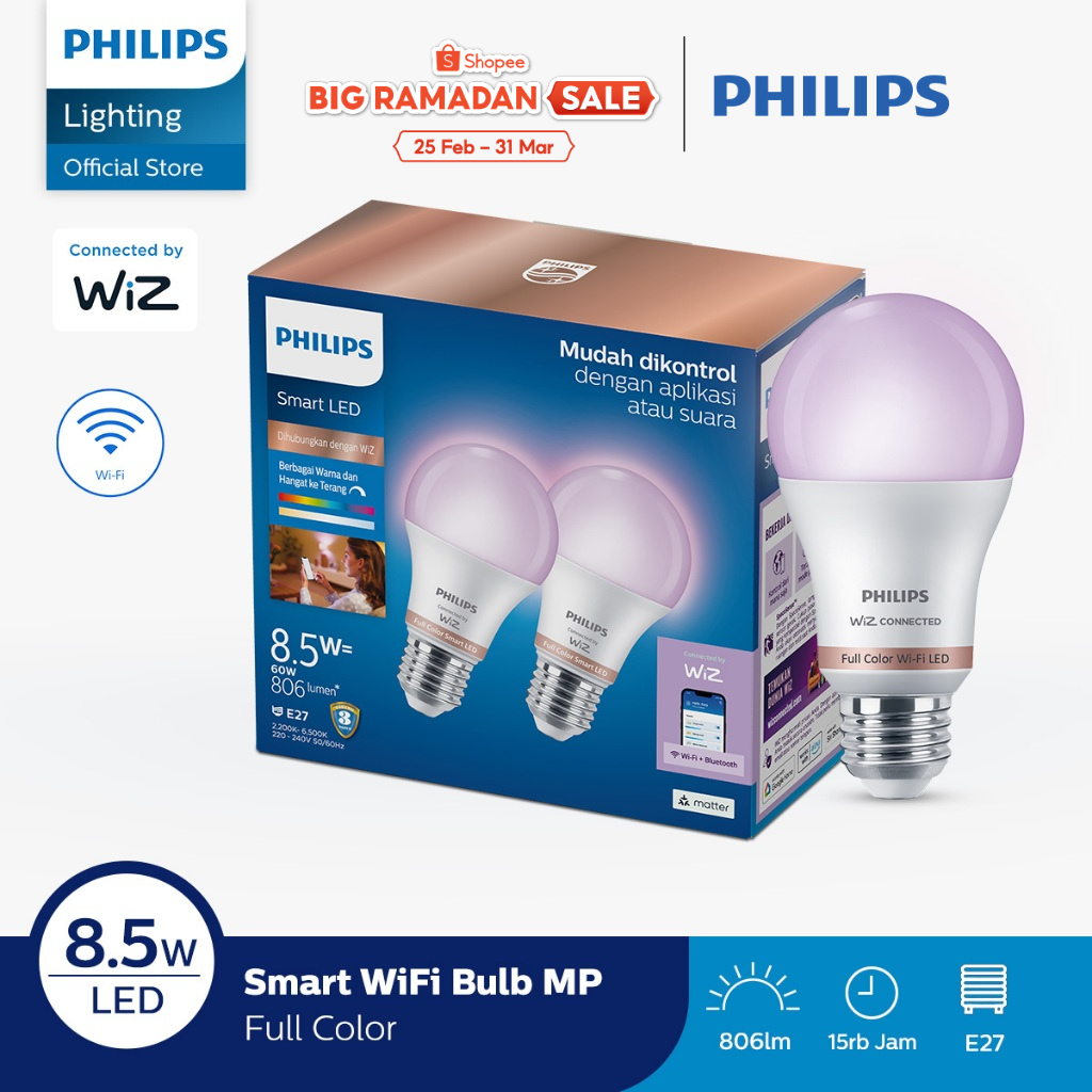 Jual Philips Lampu Smart LED Multipack 8,5W - RGB | Shopee Indonesia