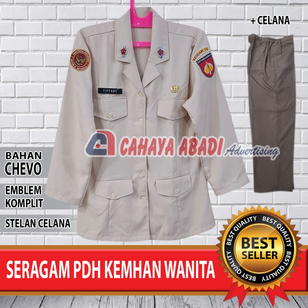 Jual Seragam PDH KEMHAN Wanita Baju PDH KEMHAN Wanita Emblem Komplit ...