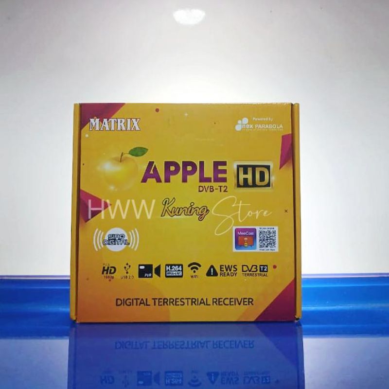 Jual STB Set Top Box Matrix Apple Kuning DVBT2 Tv Digital | Shopee ...