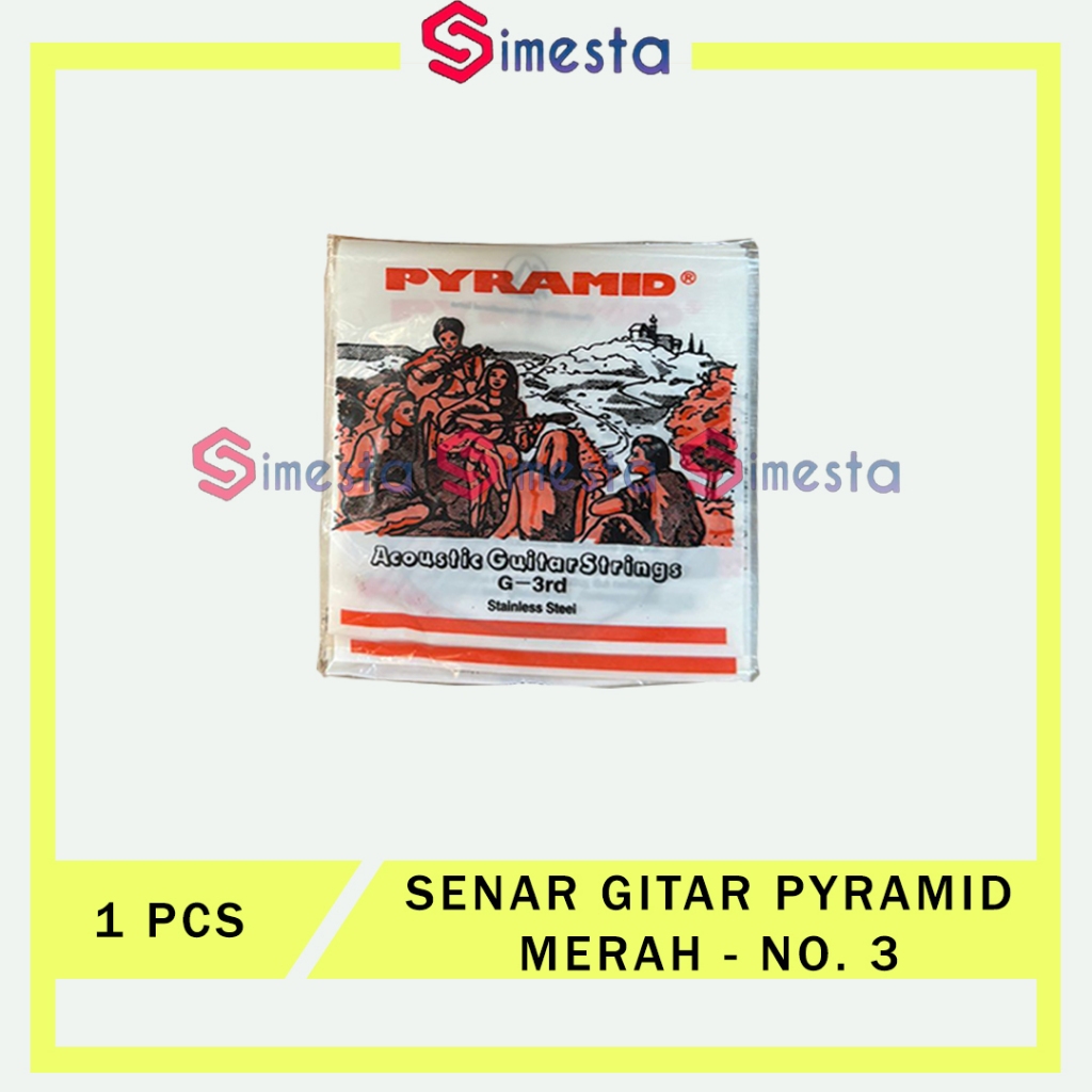 Jual Senar Gitar Pyramid Merah nomor 3 Senar Gitar nomor 3 1 pack isi ...