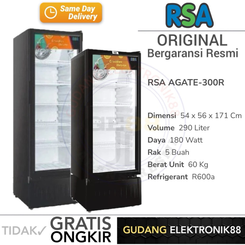 Jual Showcase Chiller RSA AGATE-300R AGATE-240N AGATE-200R Kulkas Kaca ...