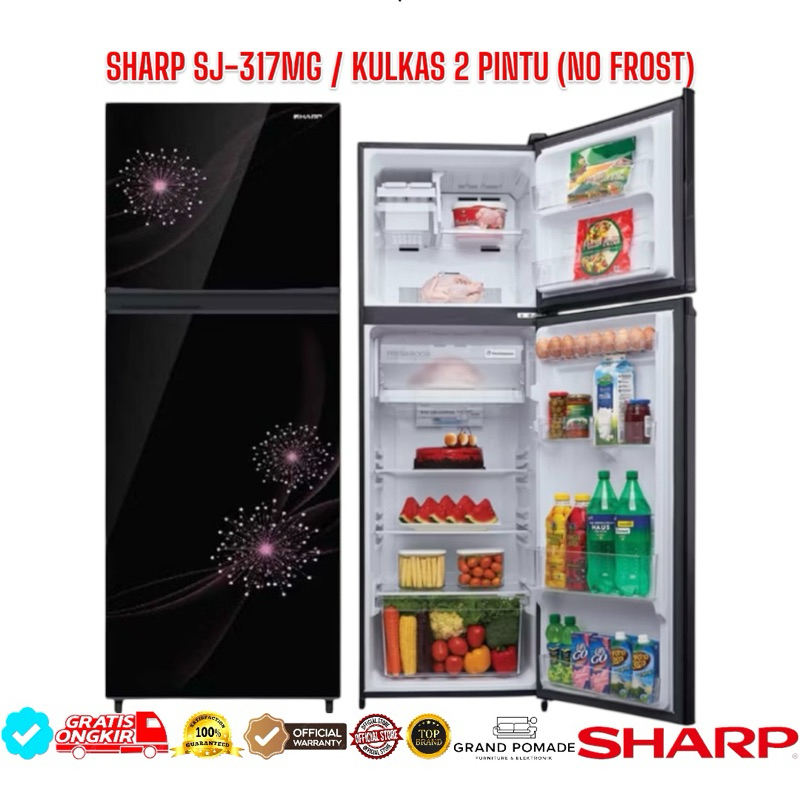 Jual KULKAS SHARP 2 PINTU SJ-317MG (TANPA BUNGA ES) / SHARP SJ317MG KULKAS 2 PINTU SHARP ...